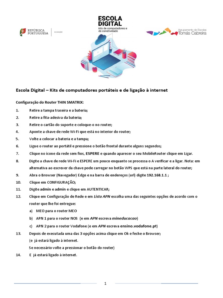 Configuracao Router THIN SMATRIX | PDF | Computadores