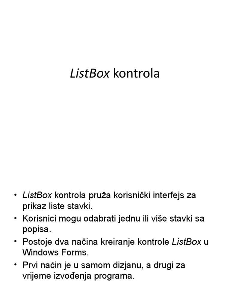 ListBox Kontrola | PDF
