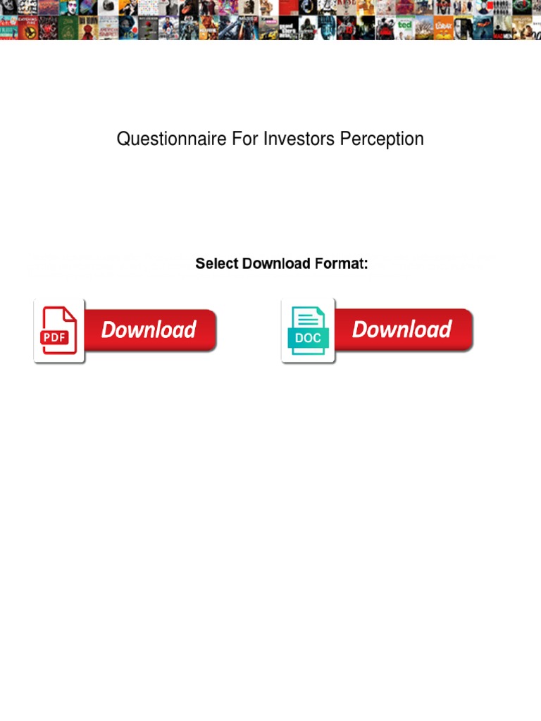 Questionnaire For Investors Perception | PDF