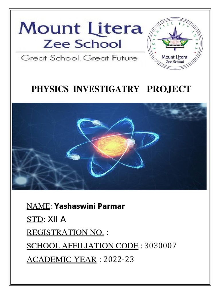 Physics Investigatory Project 2022-23 | PDF