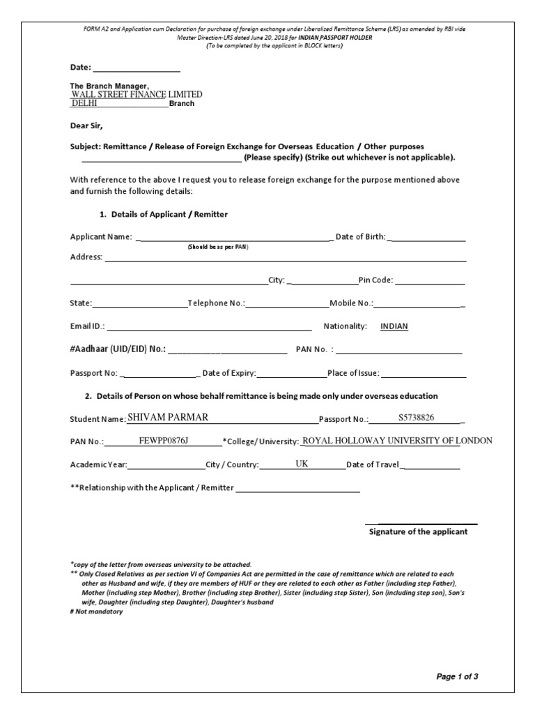 A2 Form | PDF | Banks | Cheque