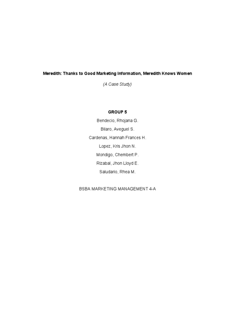 Meredith Case Study | PDF | Career & Growth | Self-Improvement