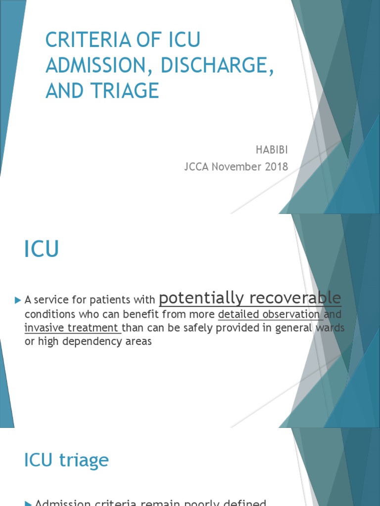 ICU Admission and Discharge Criteria | PDF | Intensive Care Unit ...