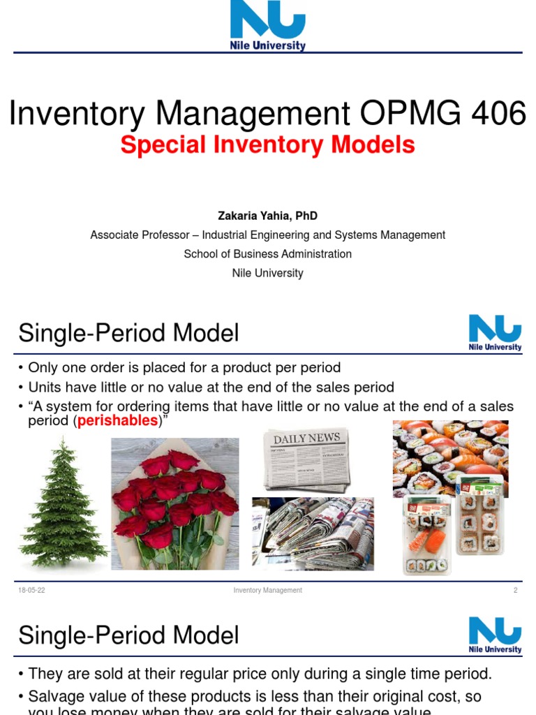 Inventory Management - OPMG406 - L08 - Special Inventory Systems - Spring22 | PDF | Inventory ...