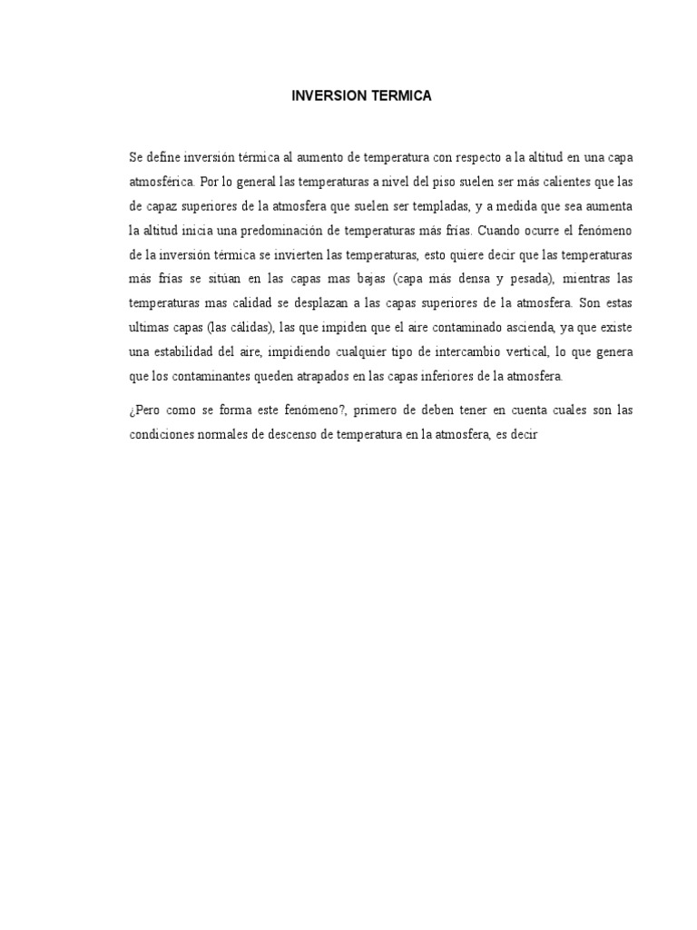 Inversion Termica e Islas de Calor | PDF | Física Aplicada e Interdisciplinaria | Ciencias de la ...