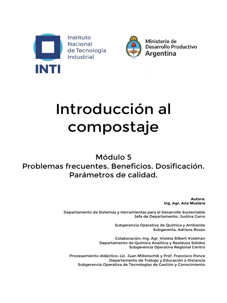 INTI - Curso Introducción Al Compostaje - Módulo 5 | PDF | Compost | Suelo