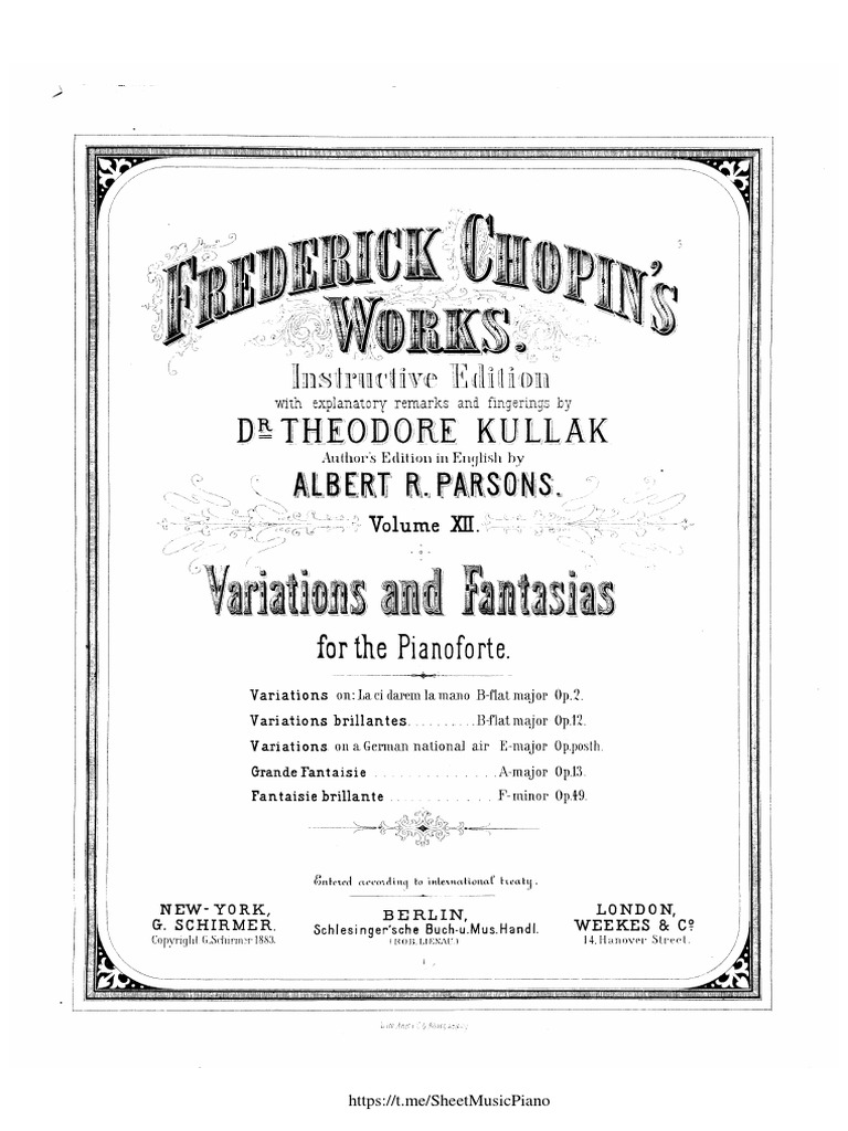 Frederick Chopin - Works Volume 12 Variations and Fantasias | PDF