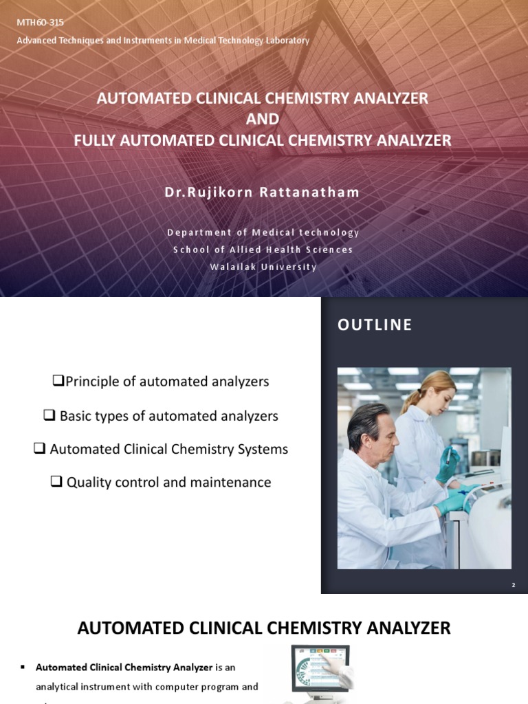 Automated Clinical Chemistry Analyzer 2 2565 Pdf Automation Calibration