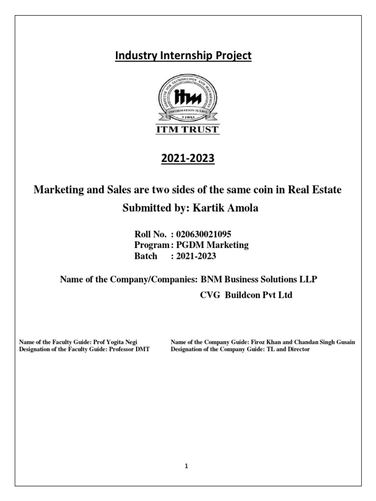 IIP FINAL REPORT - Kartik Amola | PDF | Customer Relationship Management | Customer