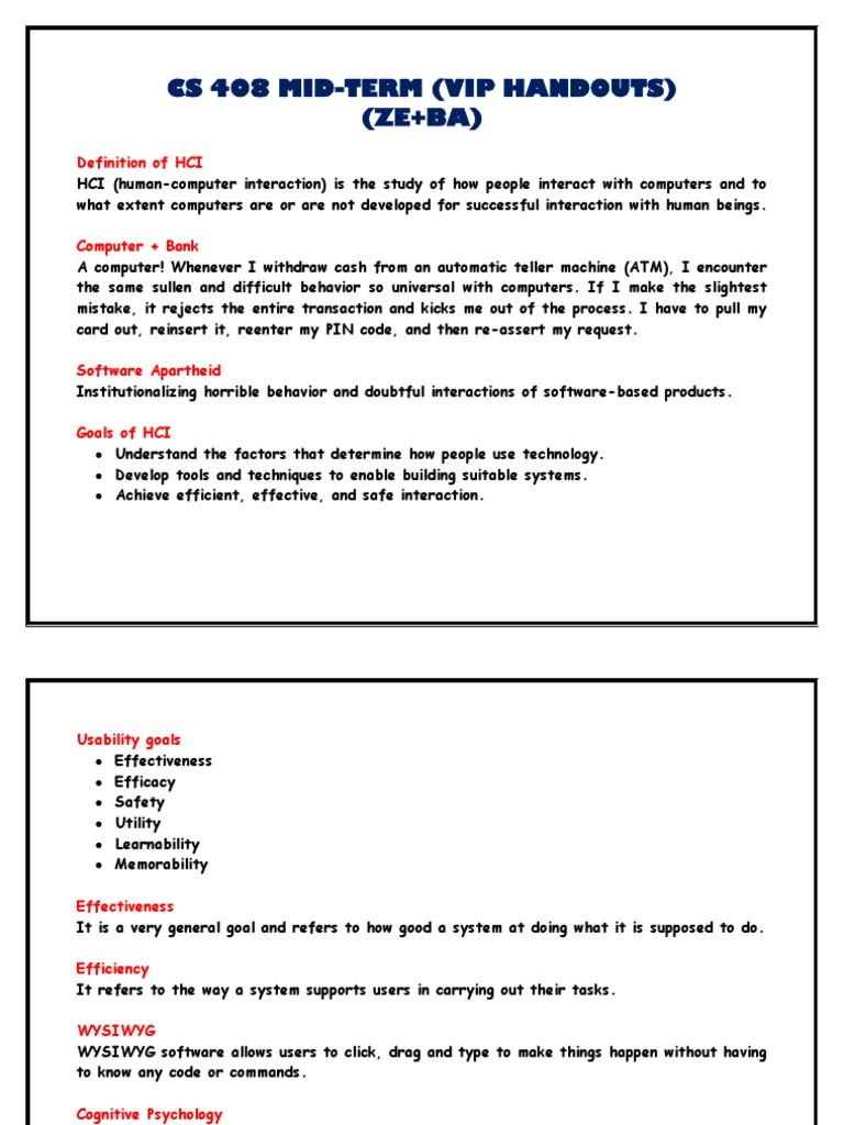 CS408 (ZE+BA NOTES) (1) | PDF | Memory | Reason