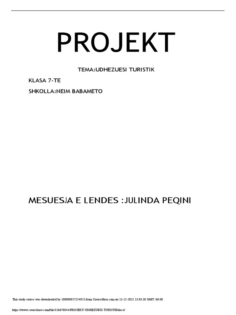 Projekt Udhezuesi Turistik | PDF