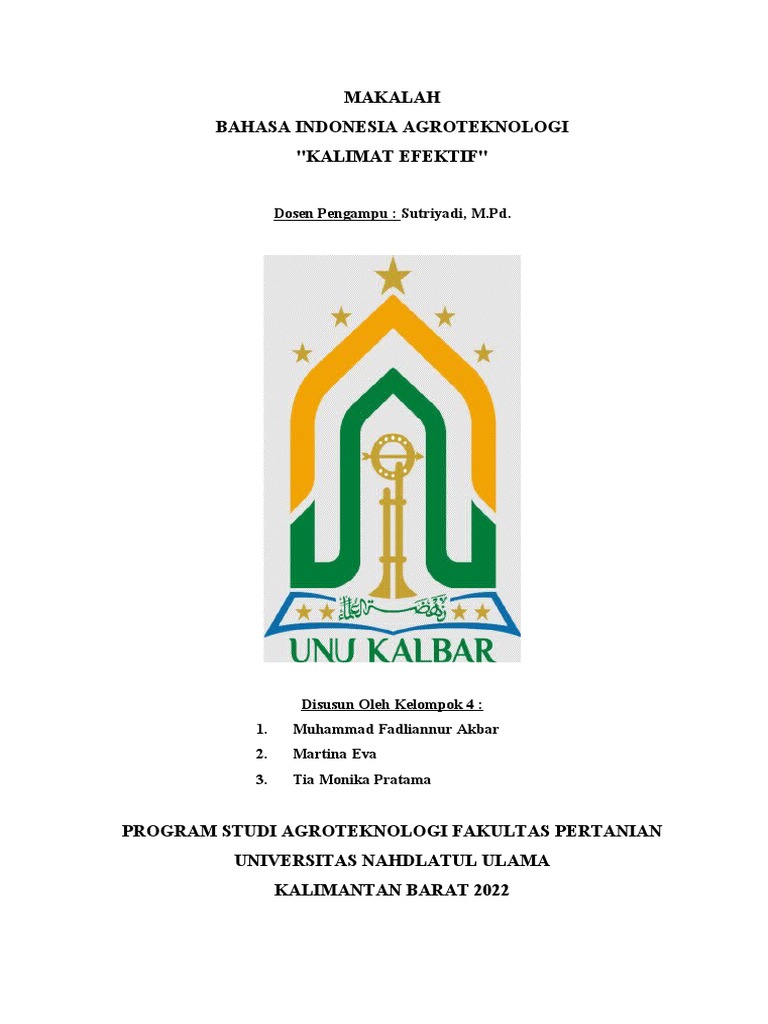 Tugas Makalah Kelompok 4 (Unu Kalbar) | PDF
