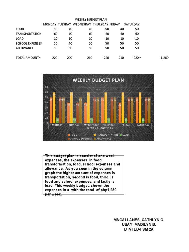Weekly Budget Plan | PDF