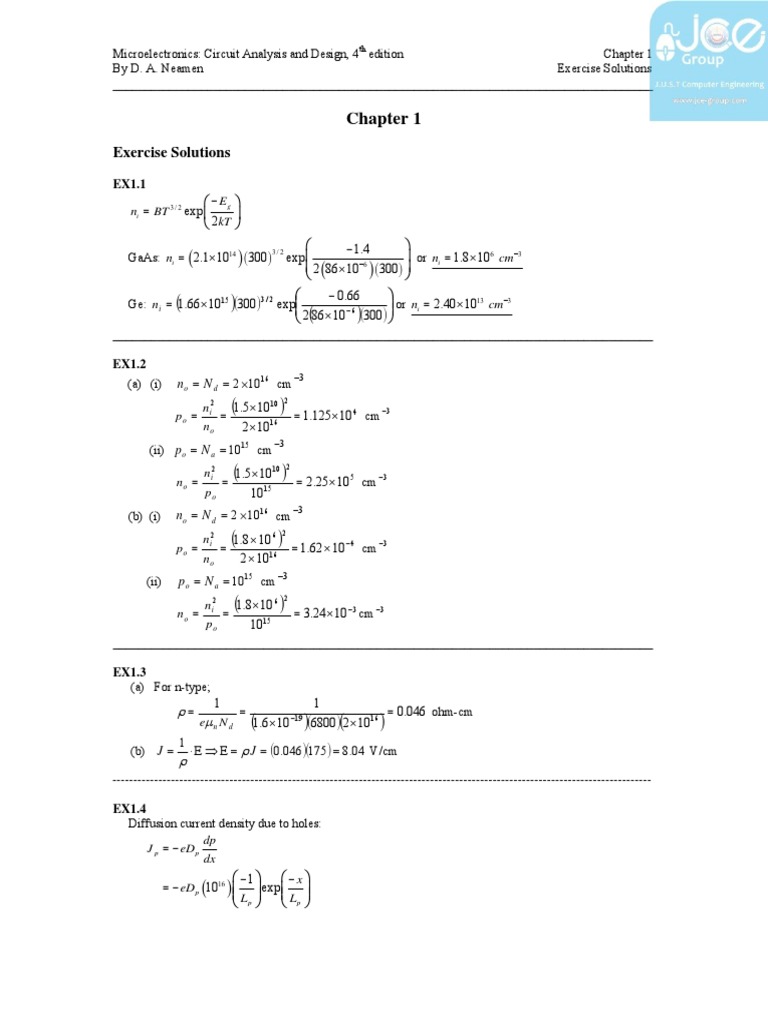 Microelectronics Chapter 1 Solutions Pdf Electrical Resistance And