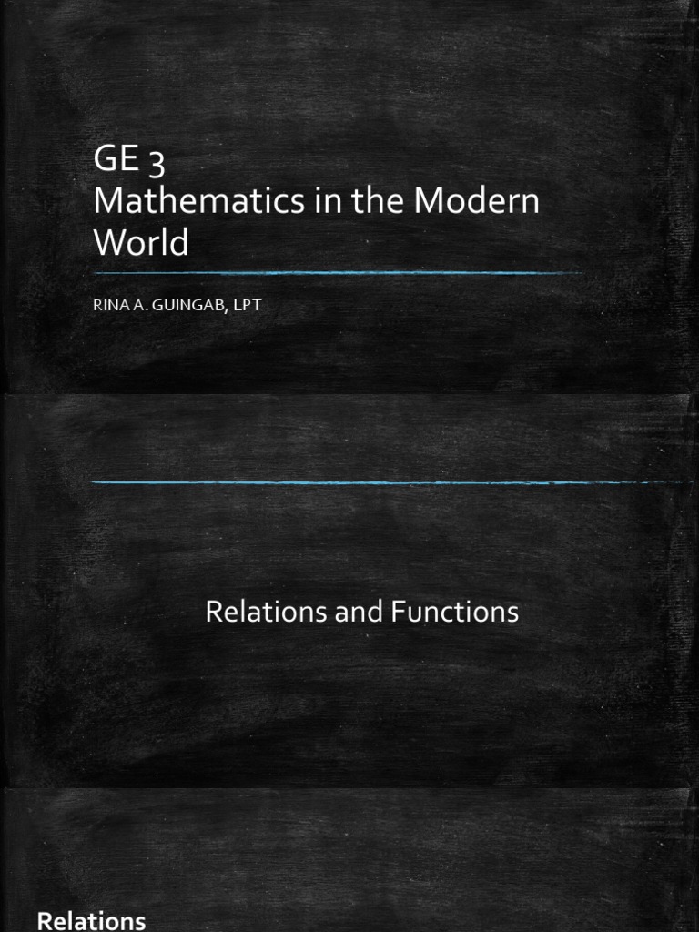 GE3 Mathematics in The Modern World: Rina A. Guingab, LPT | PDF