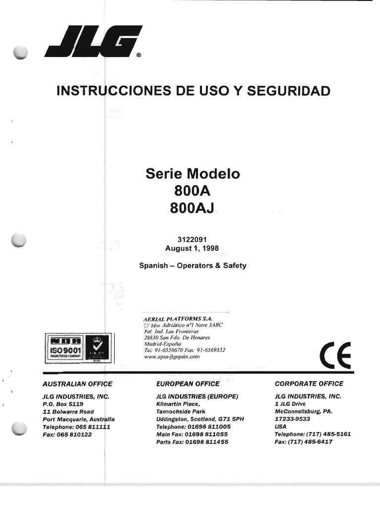 Manual Operario 800A-800AJ | PDF