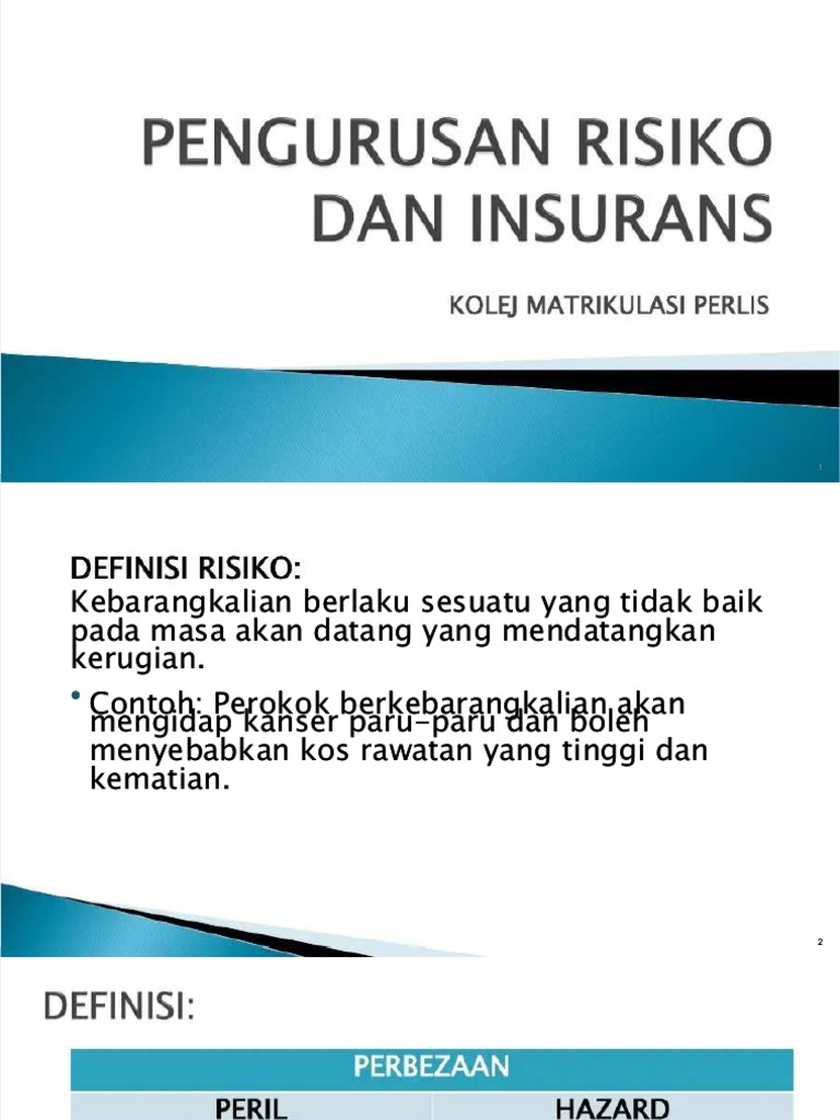 PDF Bab 2 MNJ Pengurusan Risiko Dan Insurans DL | PDF