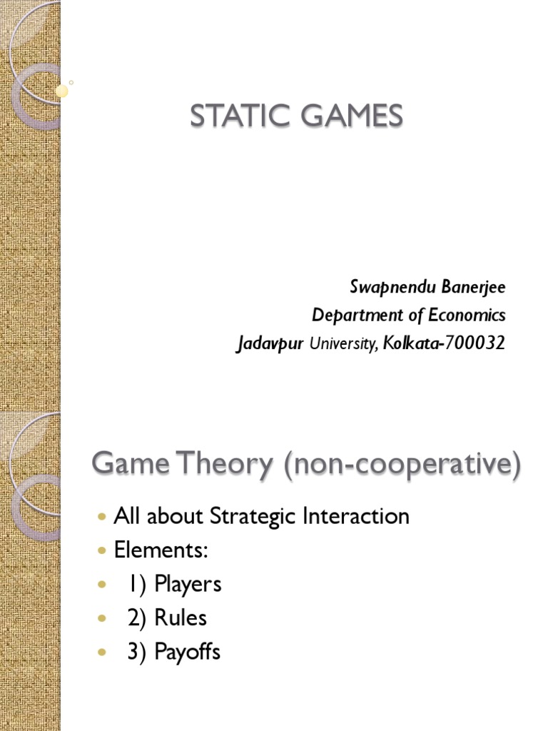 Static Games | PDF