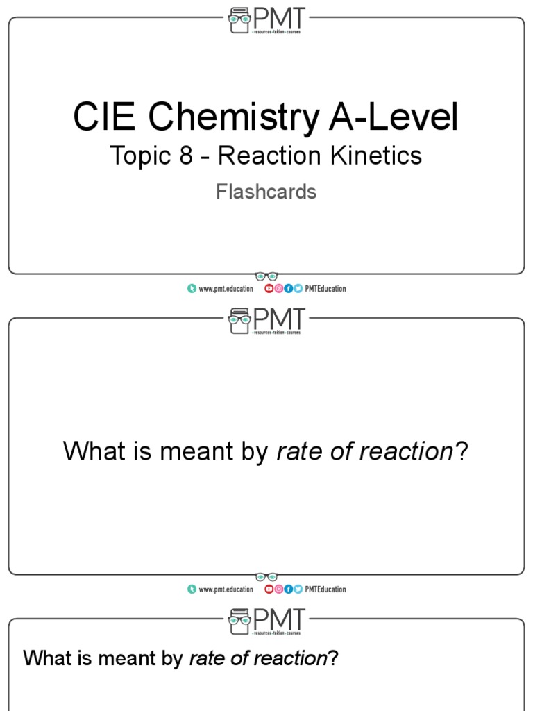 Flashcards - Topic 8 Reaction Kinetics - CIE Chemistry A-Level | PDF ...