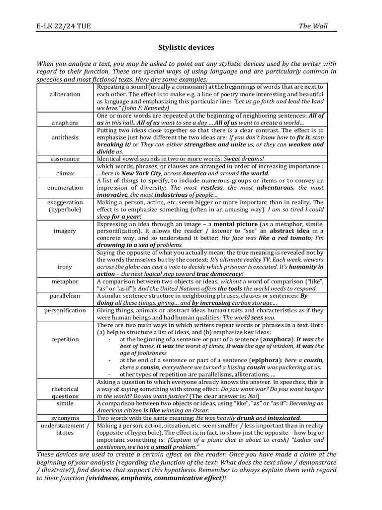 Stylistic Devices | PDF | Sentence (Linguistics) | Cognition