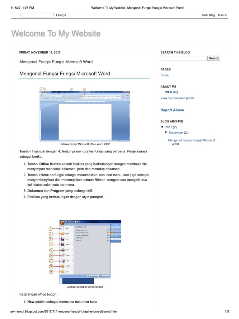 Menu Home MS WORD | PDF