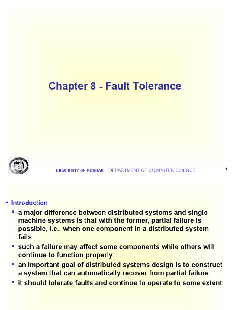 Chapter 8-Fault Tolerance | PDF | Science & Mathematics