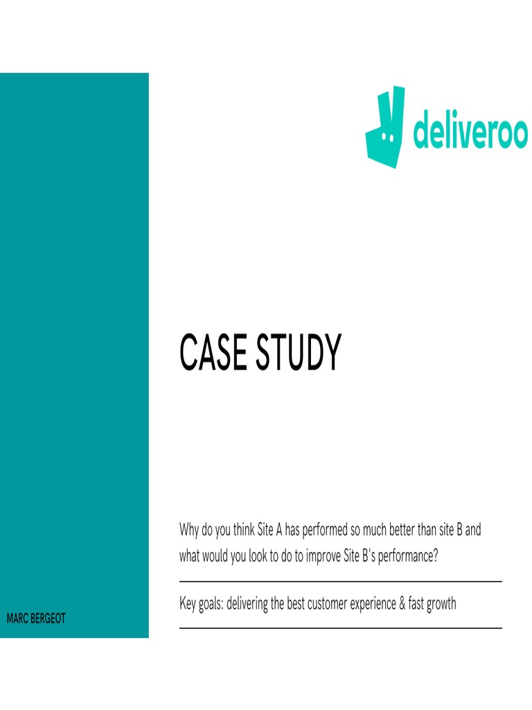 Case Study Deliveroo - Marc Bergeot | PDF | Business | Economies