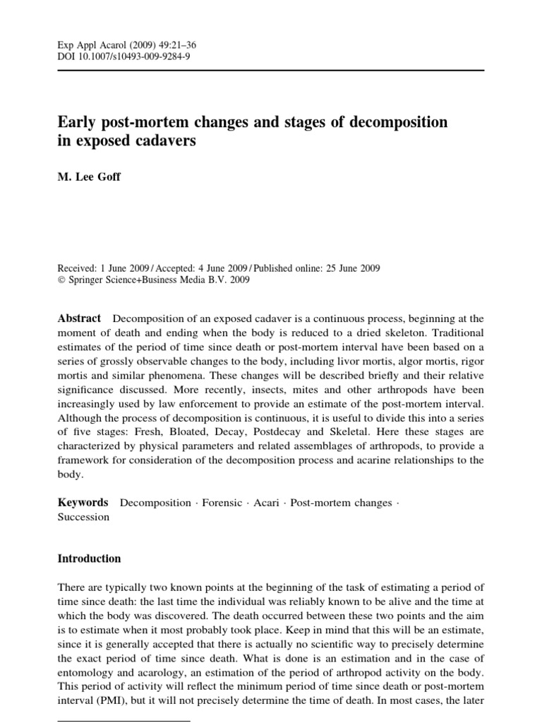 Post Mortem Changes | Decomposition | Skin
