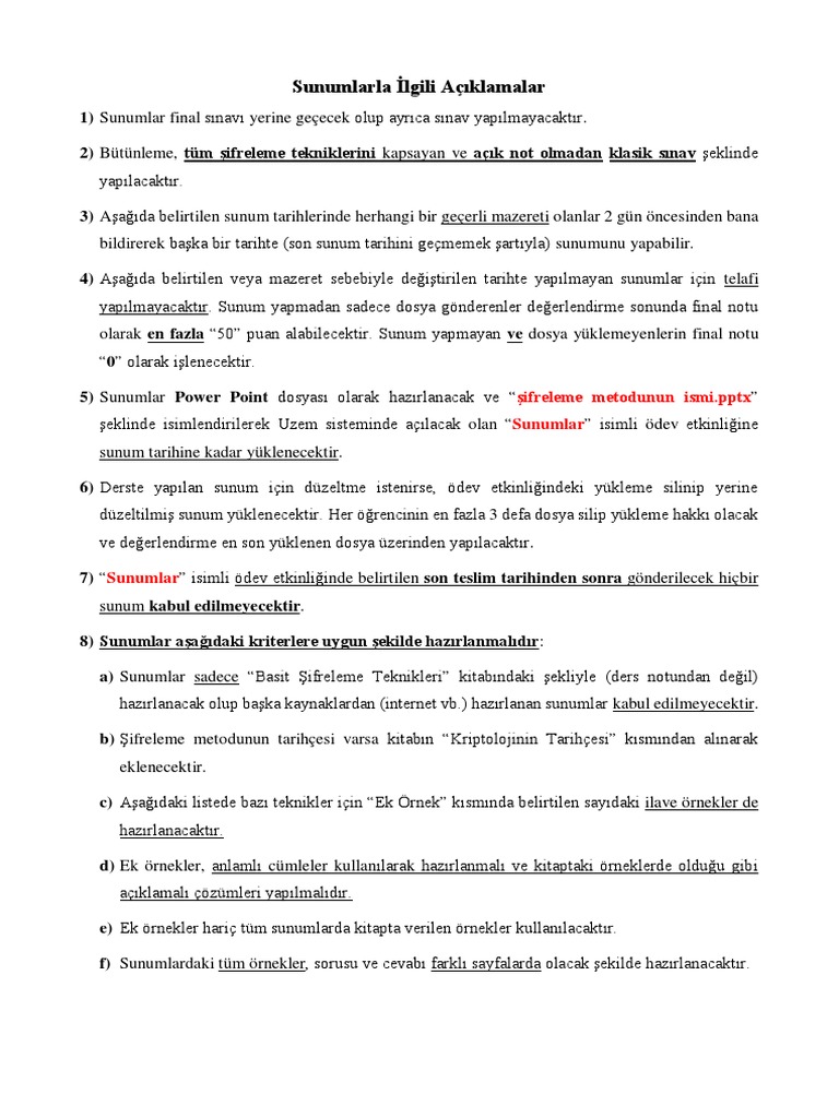 Şi̇freleme Sunum | PDF