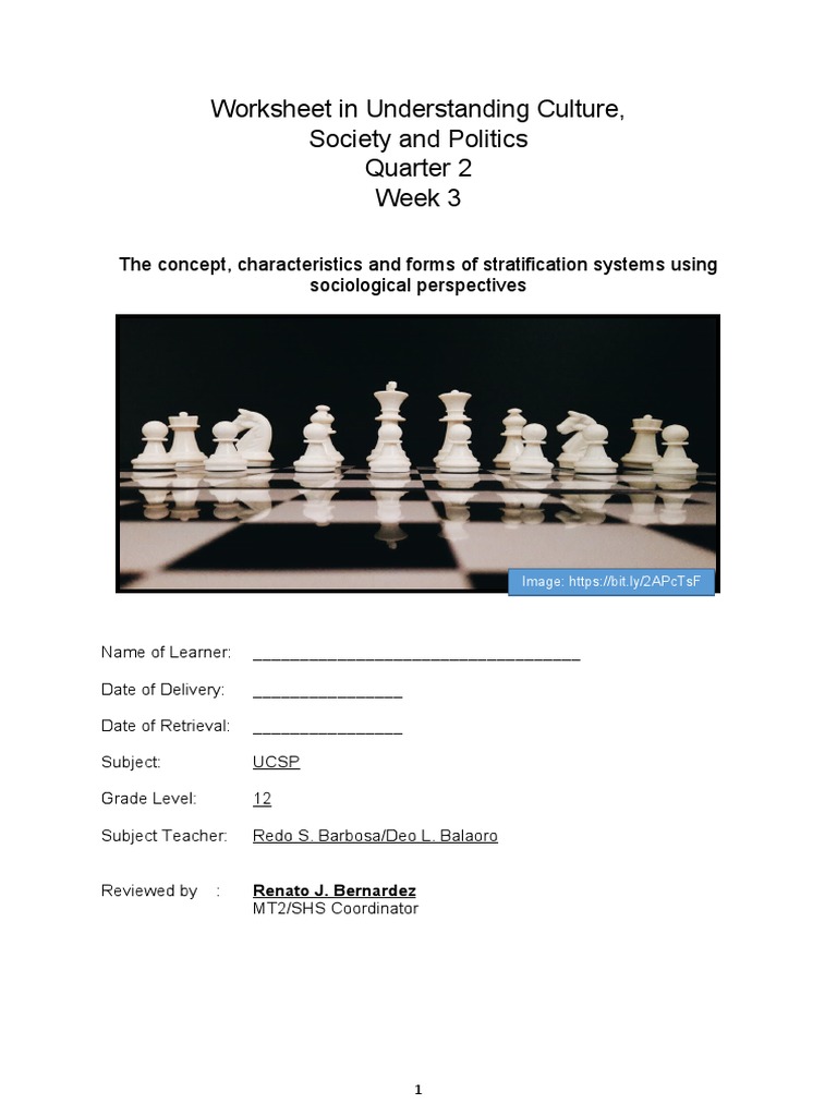 Module in Ucsp Q2 Week 3 | PDF | Social Status | Social Stratification
