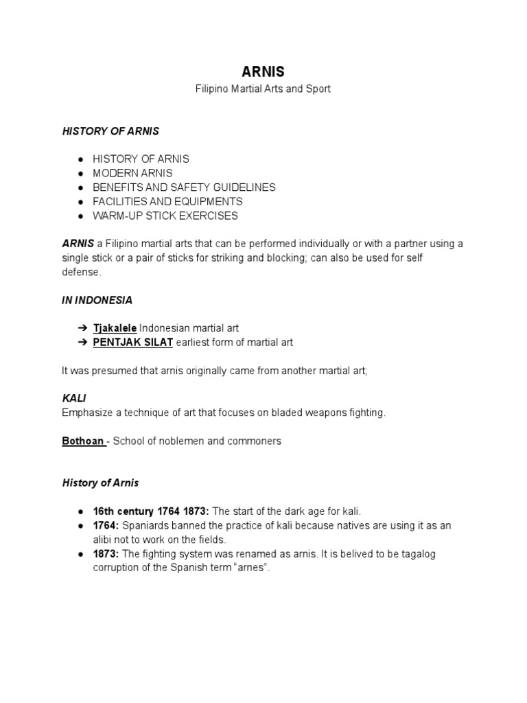 ARNIS | PDF ARNIS | PDF