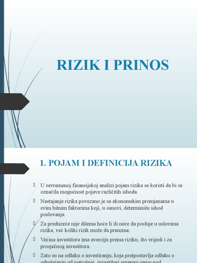 126318III Rizik I Prinos | PDF
