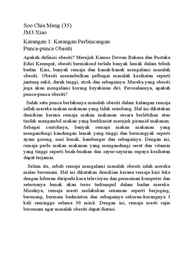 Punca Punca Obesiti | PDF