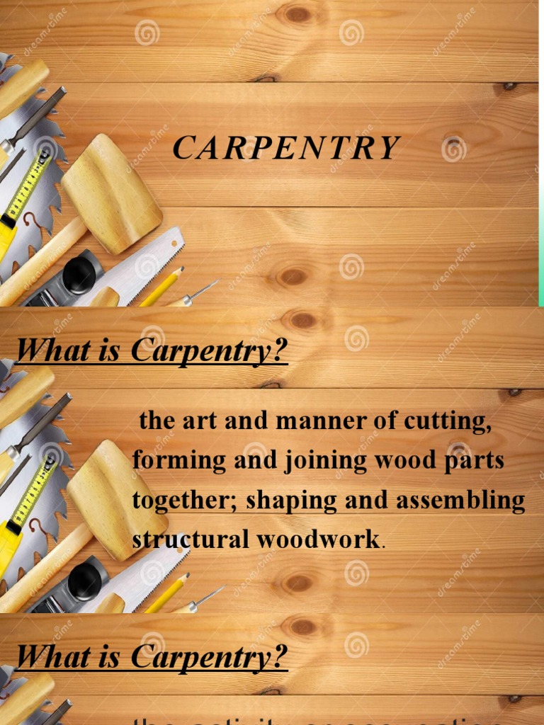 CARPENTRY TOOLs AND Materials (Autosaved) | PDF | Personal Protective ...
