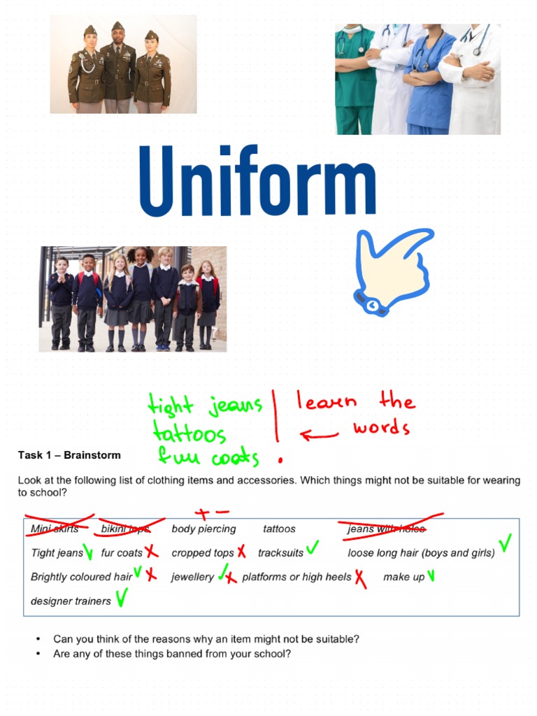 Lesson. Uniform B1 | PDF