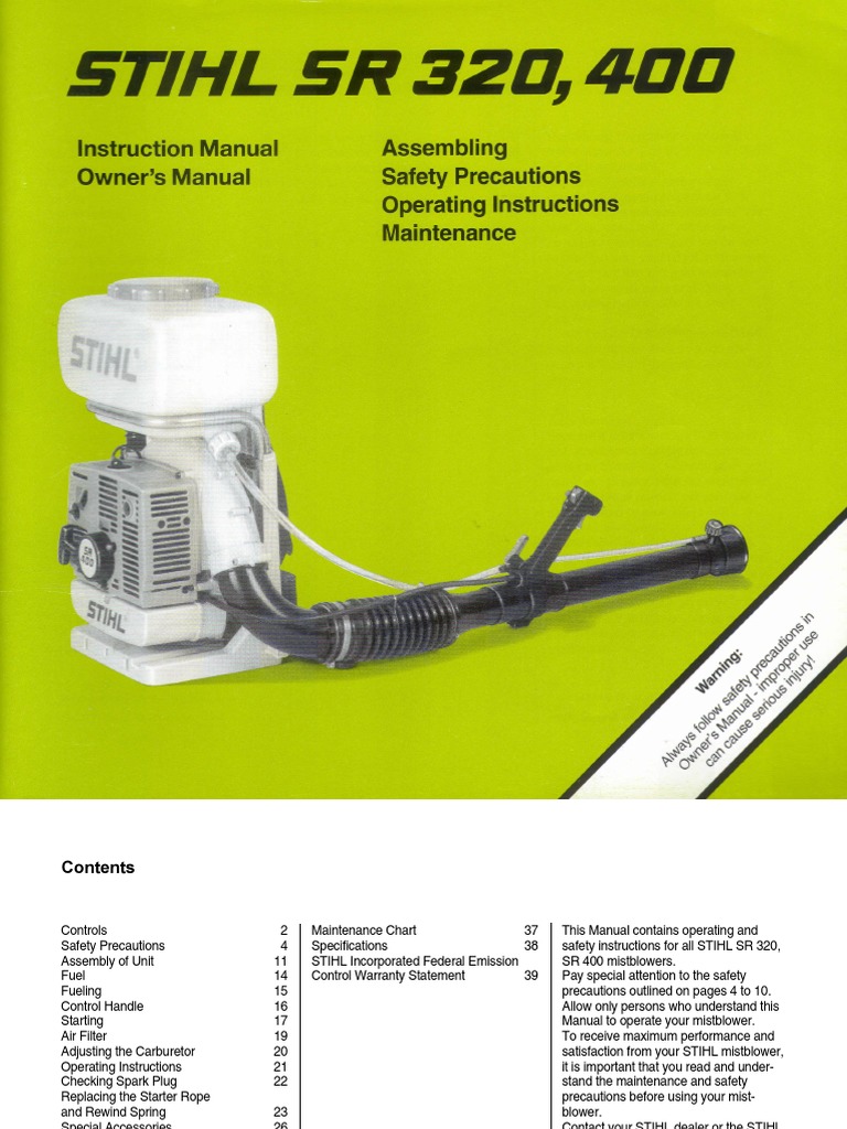 sr320 400 Manual | PDF | Gasoline | Carburetor