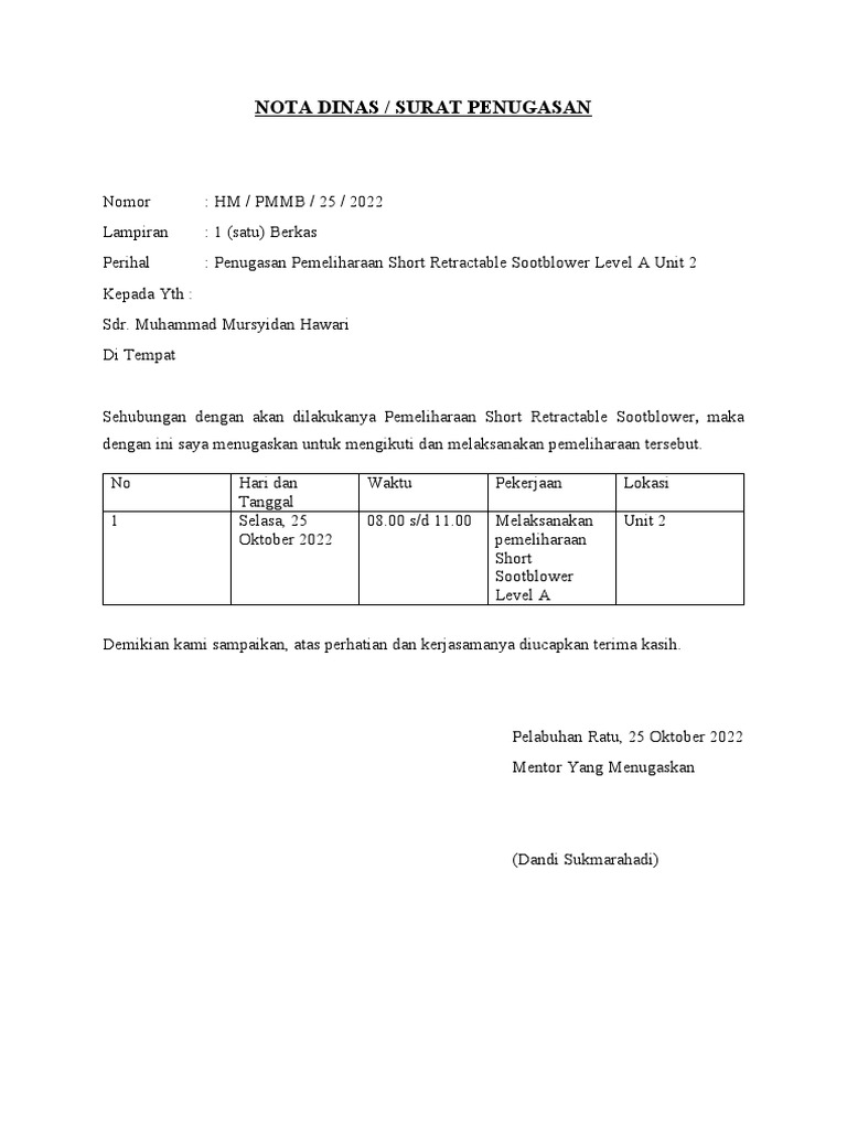 Contoh Nota Dinas | PDF