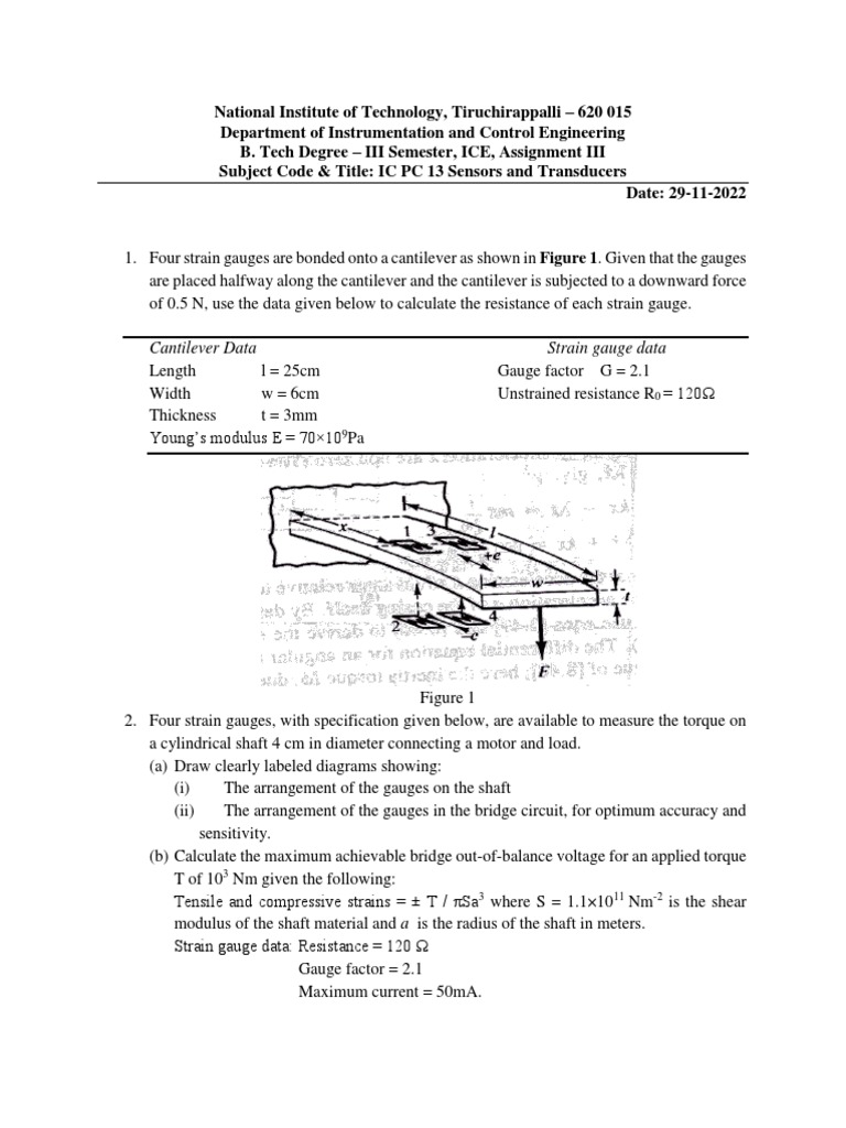 Assignment - III-Sensors and Transducers | PDF | Amplifier | Inductance