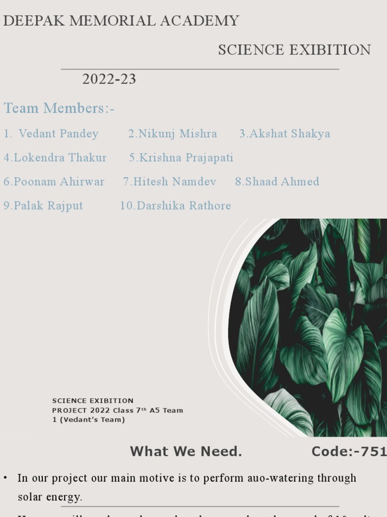 Science Exibition Project 2022 Team 1 (Vedant's Team) | PDF | Sustainable Development | Solar Energy
