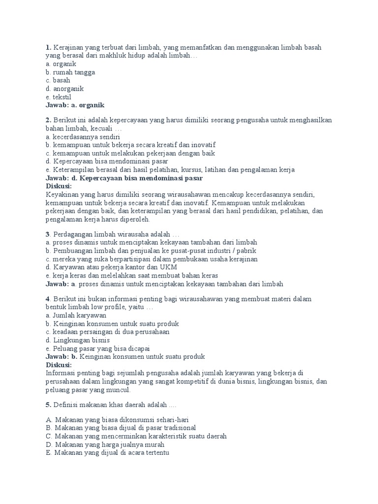 Soal Pkwu Kelas XI | PDF