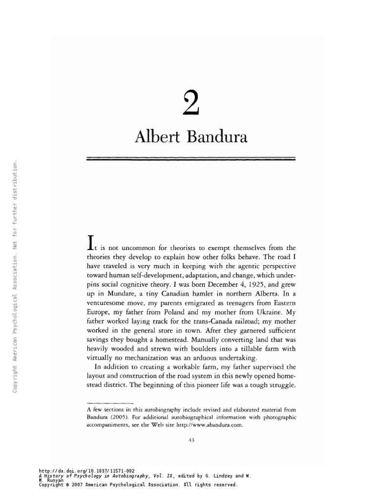 Social Learning Theory Bandura | PDF | Theory | Psychology