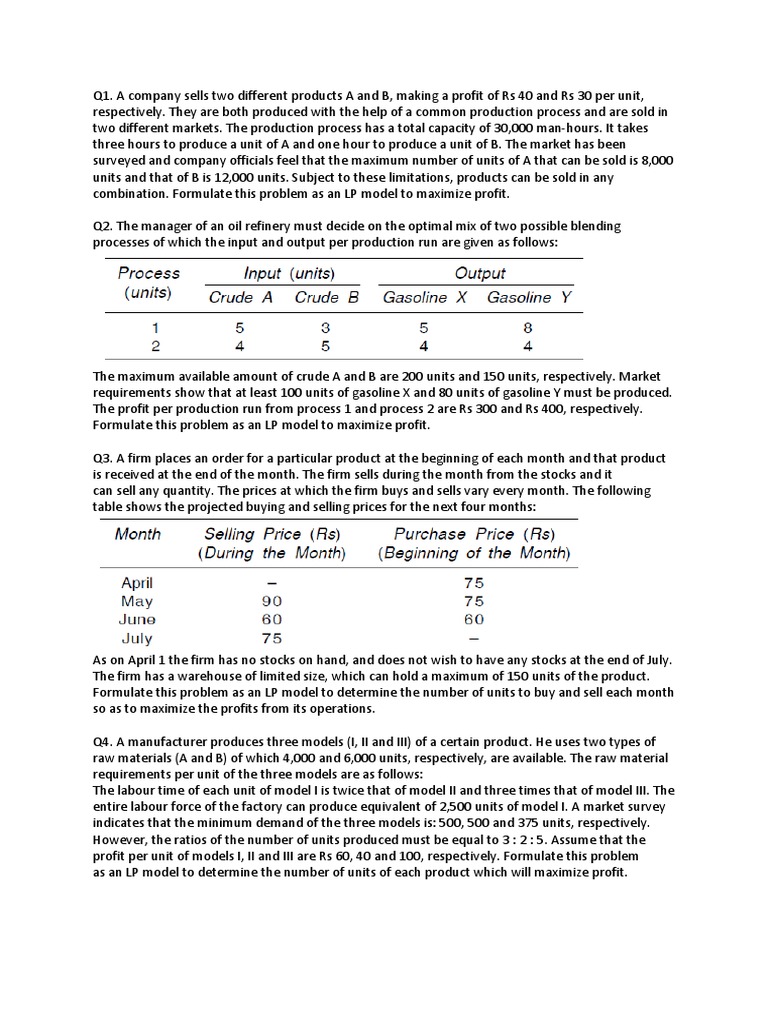 Assignment LPP Formulation | PDF | Profit (Economics) | Investing