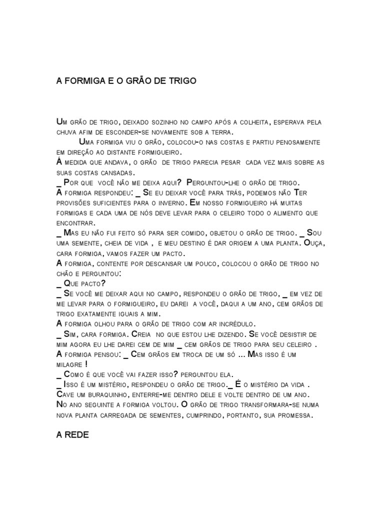 A Formiga e o Grão de Trigo | PDF