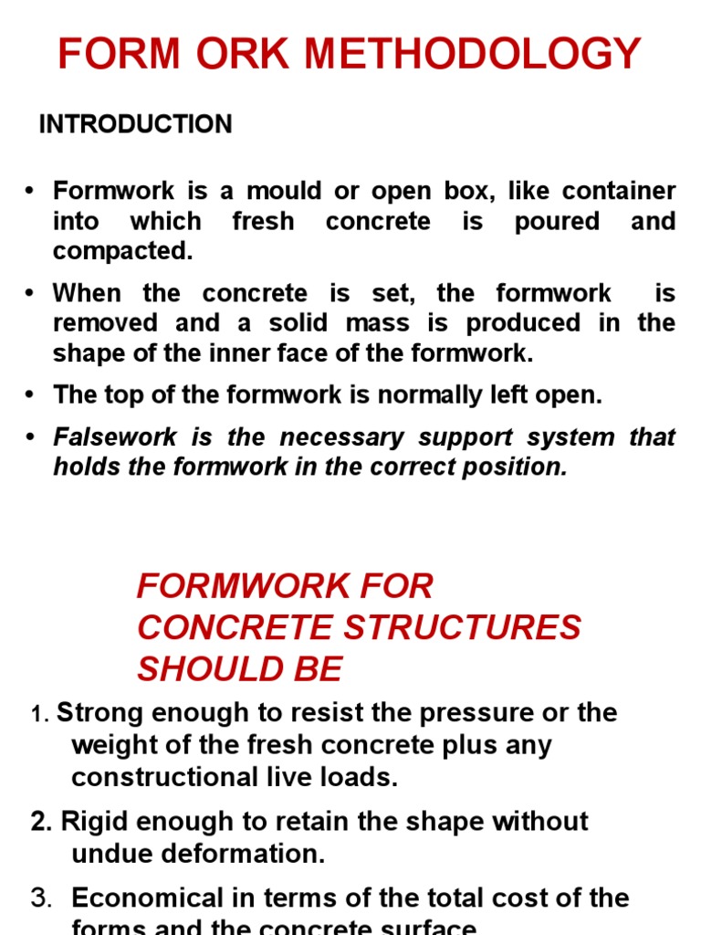 Form Work Methodology | Download Free PDF | Concrete | Plywood