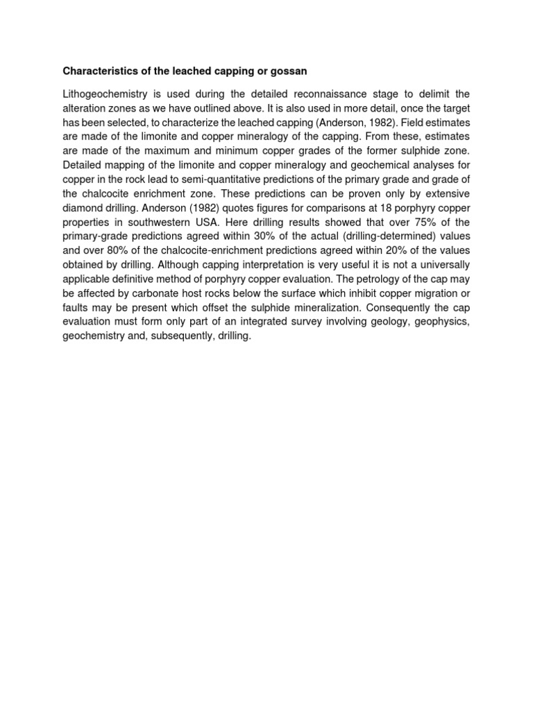 Understanding Gossan in Copper Evaluation | PDF