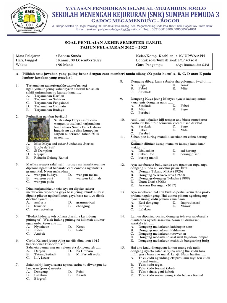 Soal Pas B. Sunda | PDF