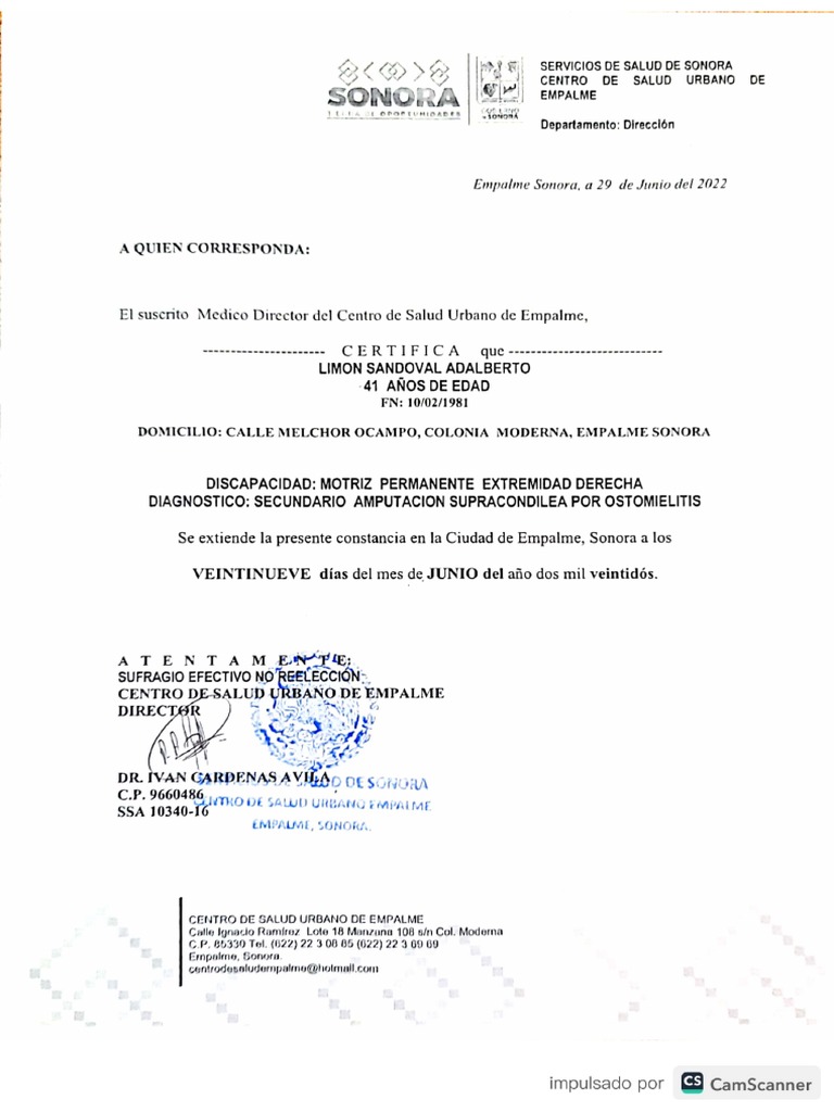 Certificado Discapacidad Motriz | PDF Certificado Discapacidad Motriz | PDF