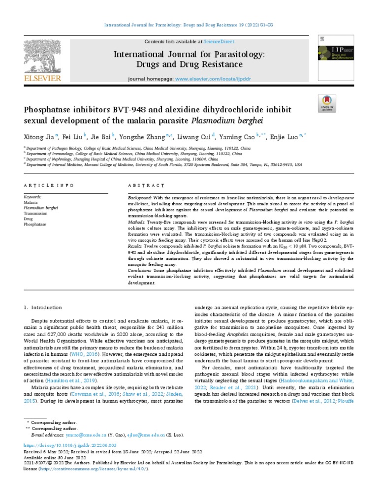 Phosphatase Inhibitors BVT 948 and Alexidine Di 2022 International ...