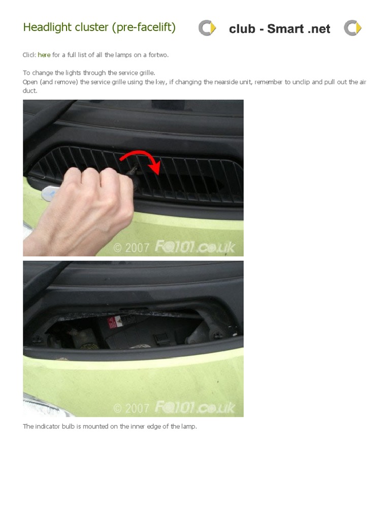 Headlight Cluster Pre Facelift | PDF