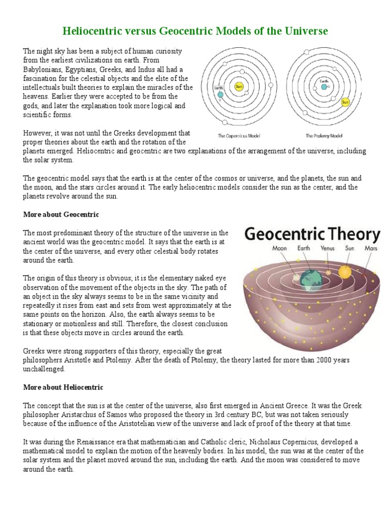 Heliocentric vs. Geocentric Models Explained | PDF | Heliocentrism ...